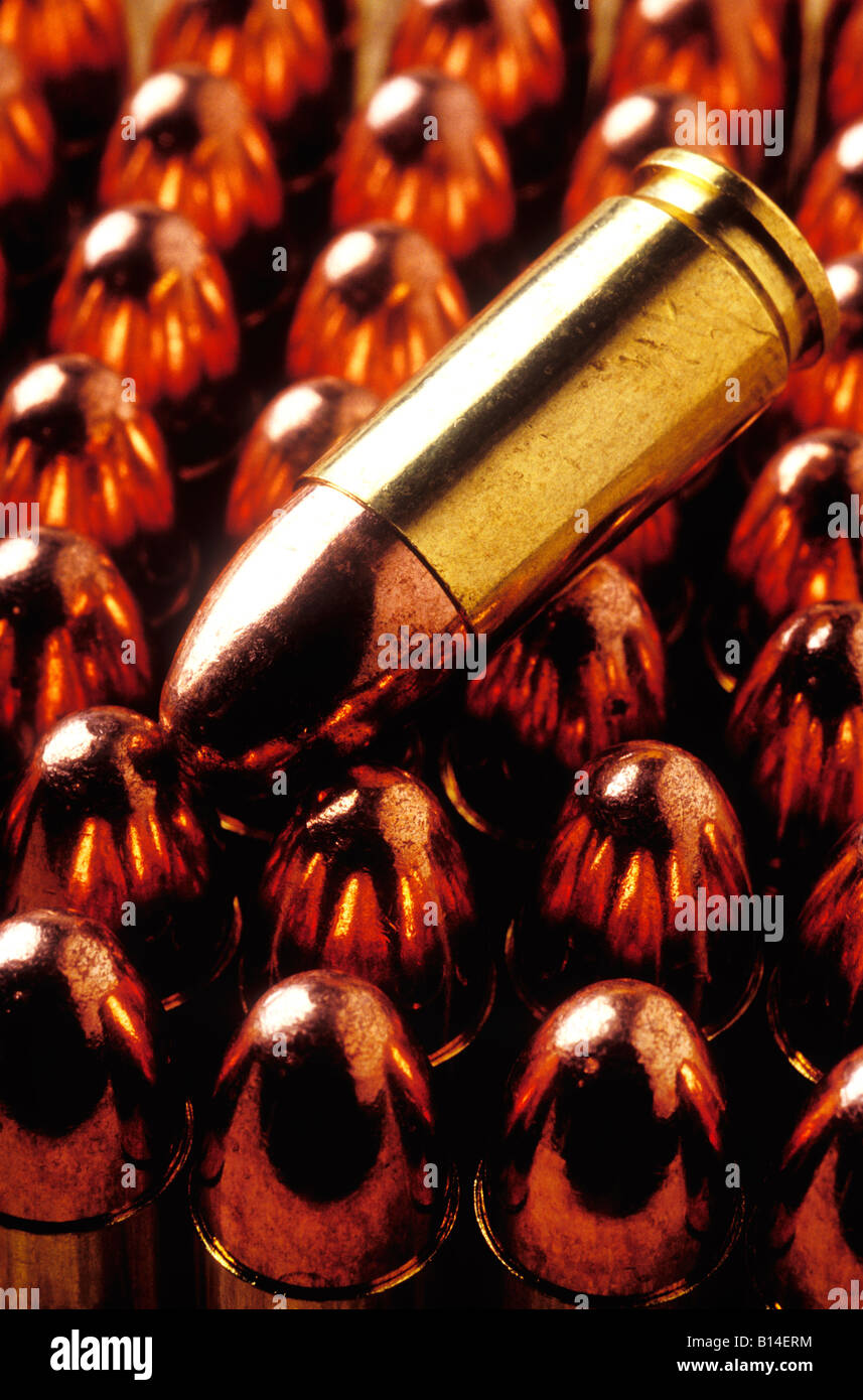 Rows of bullets one top Stock Photo - Alamy