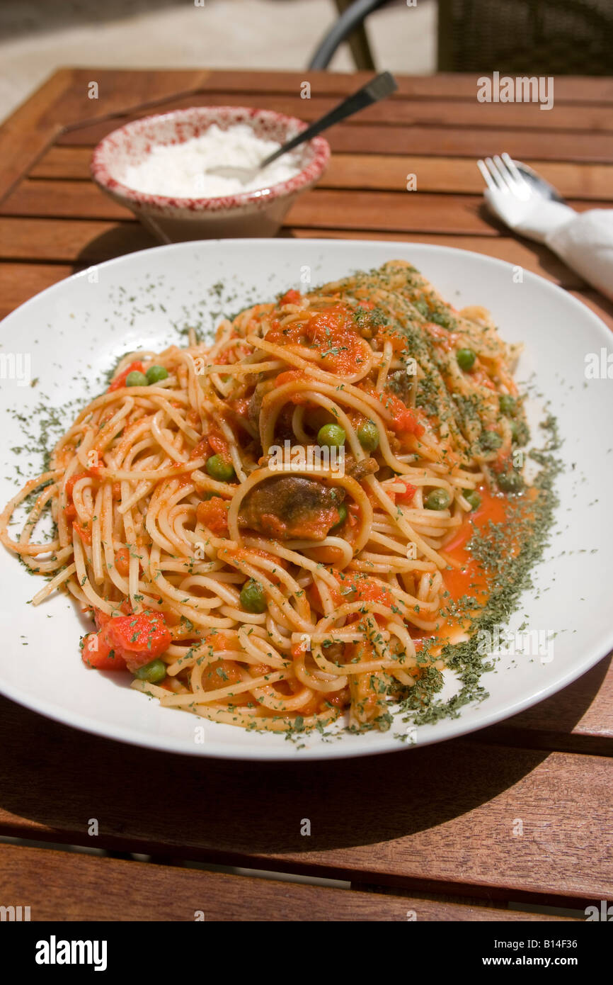 Spaghetti with Rabbit Valletta Malta Stock Photo - Alamy