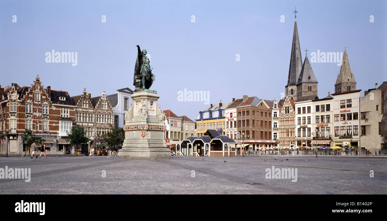 Gent, Vrijdagmarkt, Marktplatz Stock Photo - Alamy