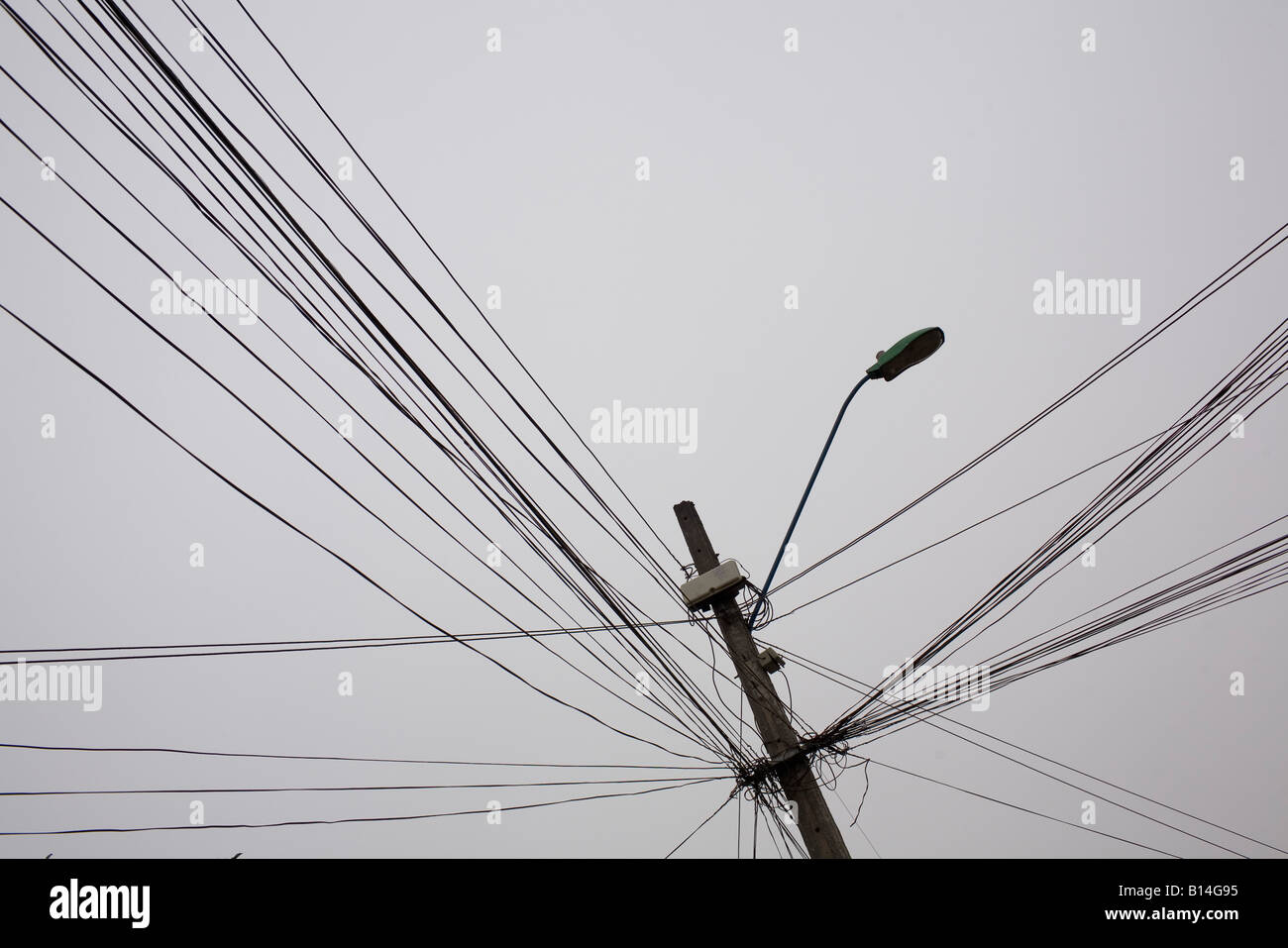 Power cables in a suburb of Chile Stock Photo - Alamy