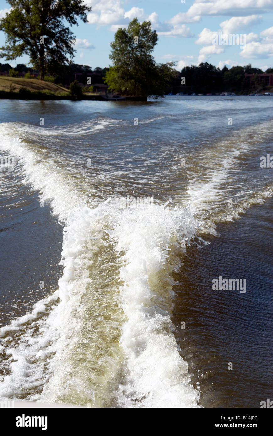 waves caused by a boat Stock Photo - Alamy