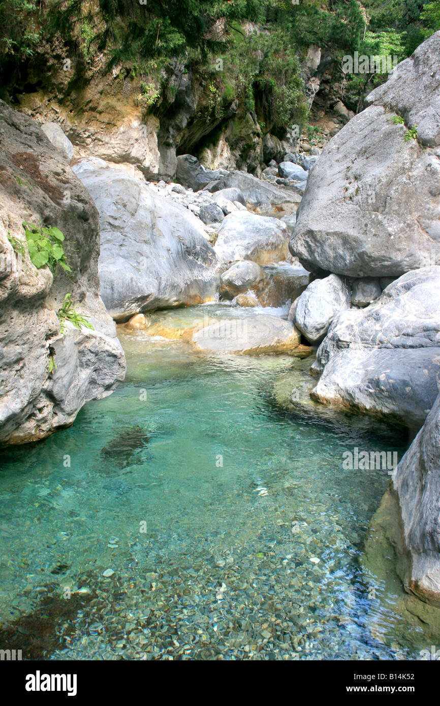 Samaria Gorge pool Stock Photo - Alamy