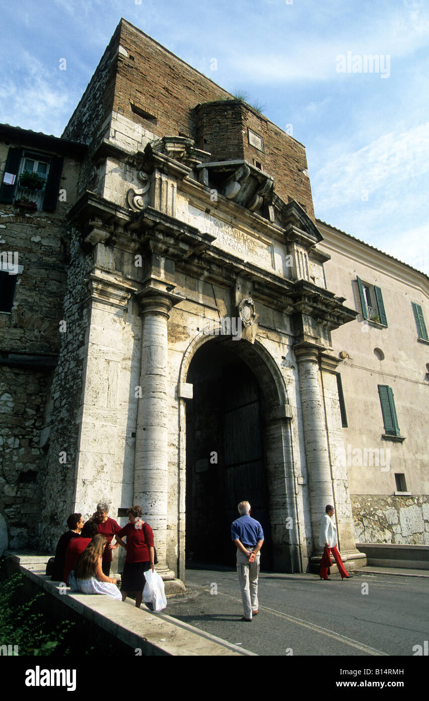 italy umbria amelia one of the ancient roman gates to the town Stock ...