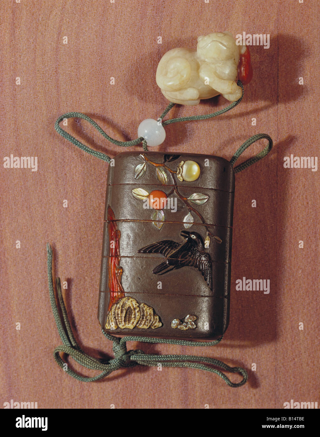 fine arts, Japan, lacquer work, Inro (medicine box), black lacquer, 7 x ...