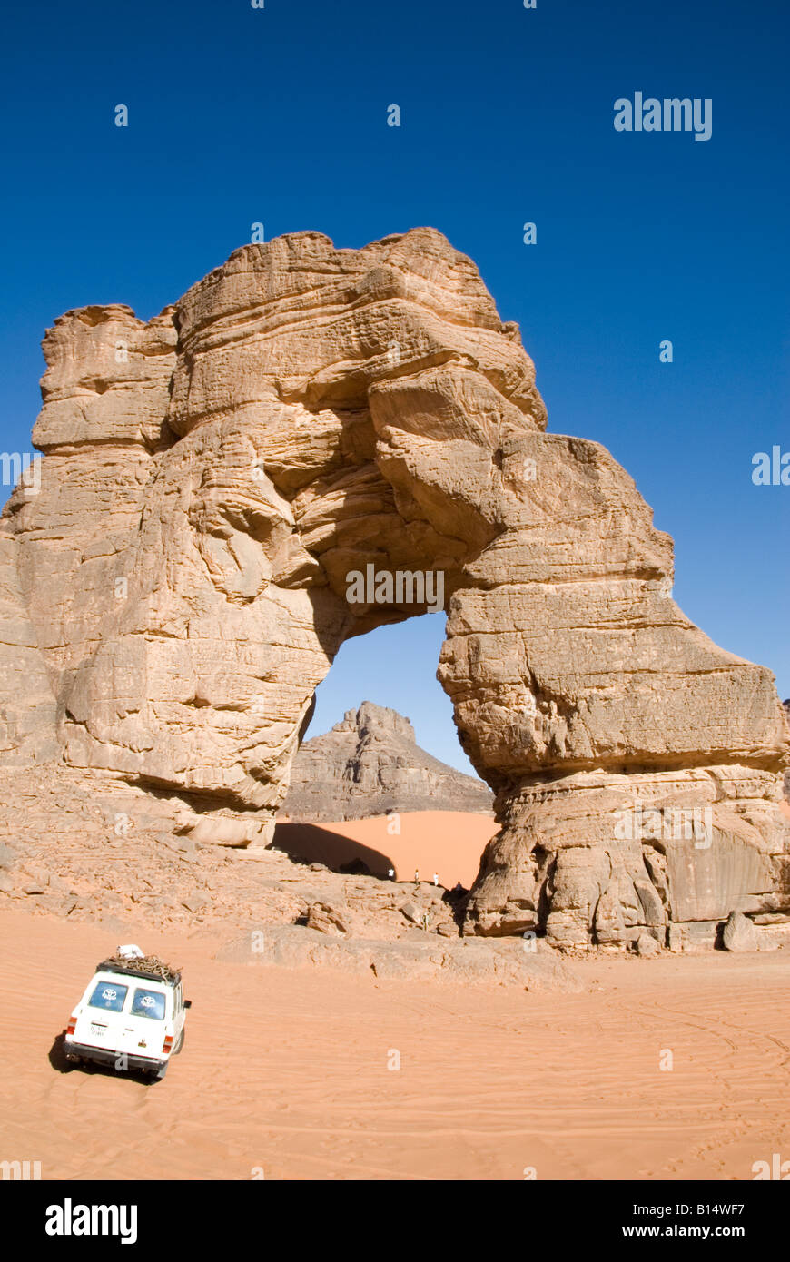 Natural Arch, Tadrart Acacus, Libyan Sahara. About 150 metres high it ...