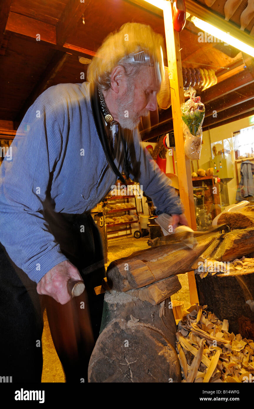 Shoemaker Ben van Woensel making wooden clog at De Vriendschap in ...