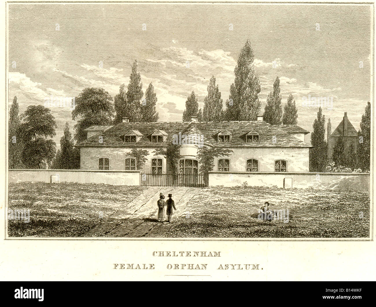 Print of the Female Orphan Asylum, Cheltenham, circa 1824 Stock Photo ...