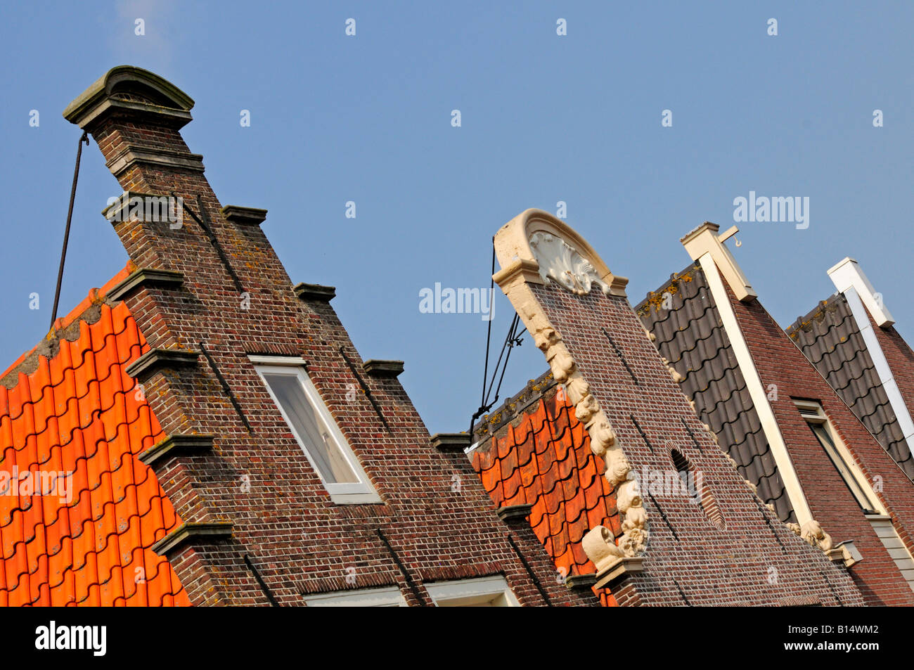 Typical Dutch architecture in the streets of Monnickendam Holland ...