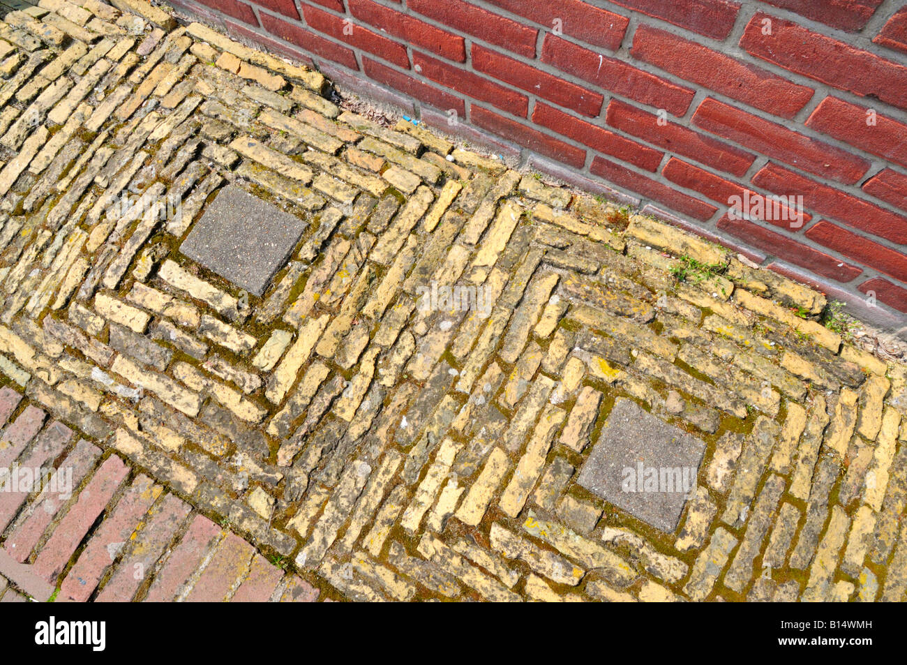 Tiled pavement in the streets of Monnickendam Holland Europe Stock ...