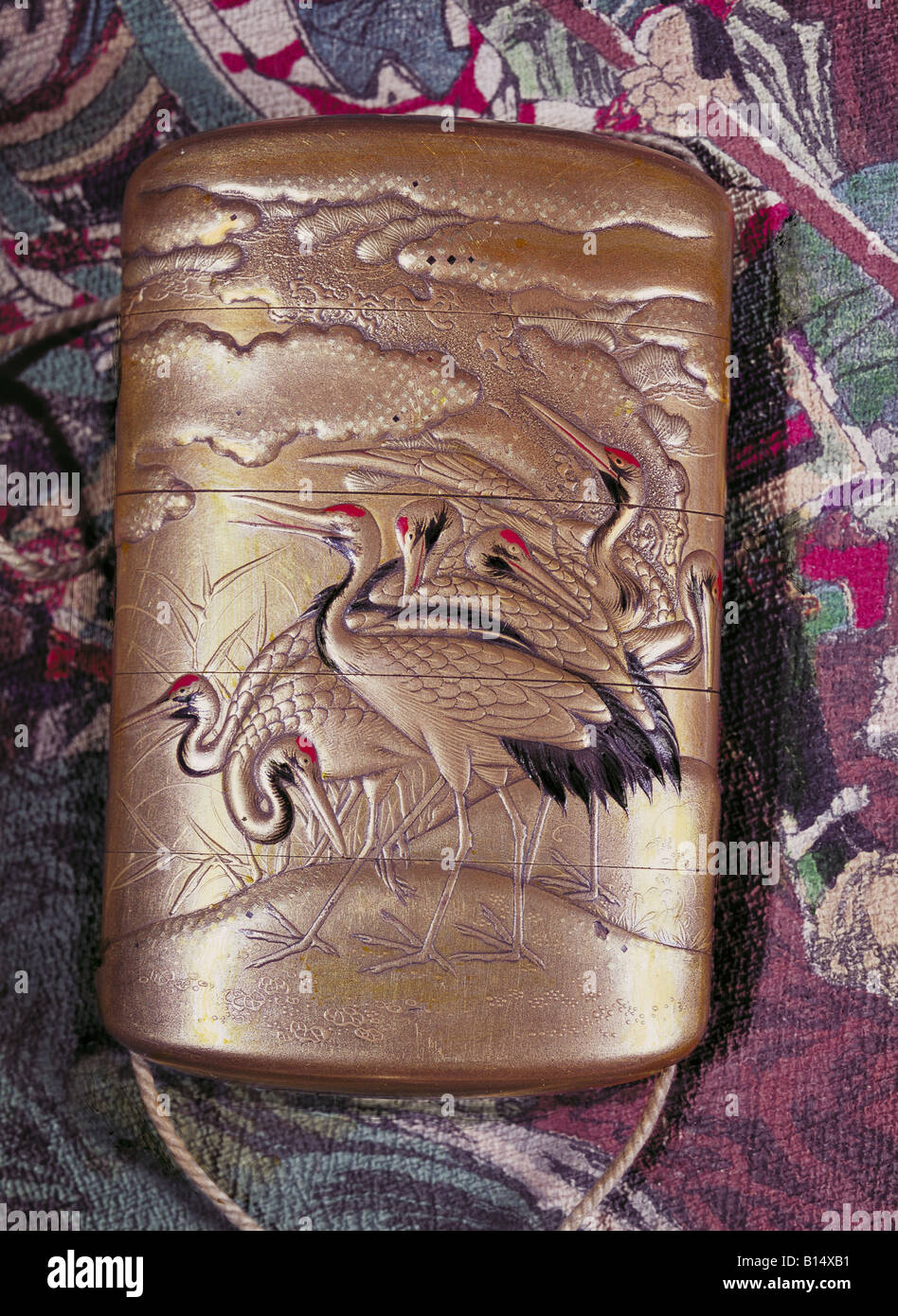 fine arts, Japan, lacquer work, Inro (medicine box), wood with gold ...