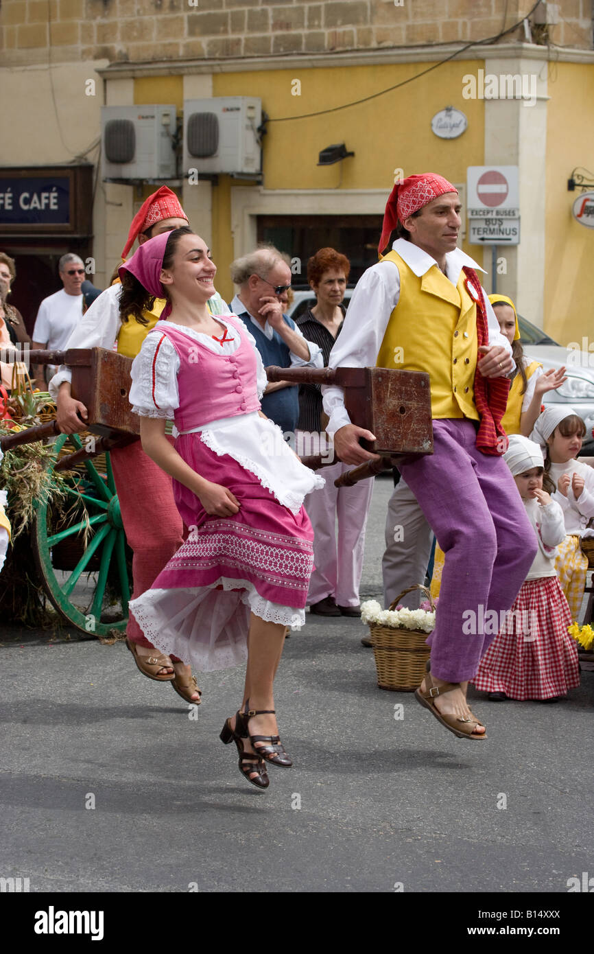 Folk Group Victoria Gozo Malta Stock Photo - Alamy