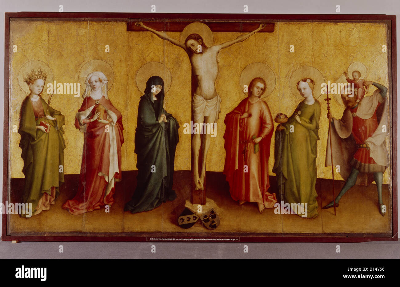 fine arts, Lochner, Stefan, (circa 1410 - 1451), painting, crucifixion of Christ, circa 1445 ...