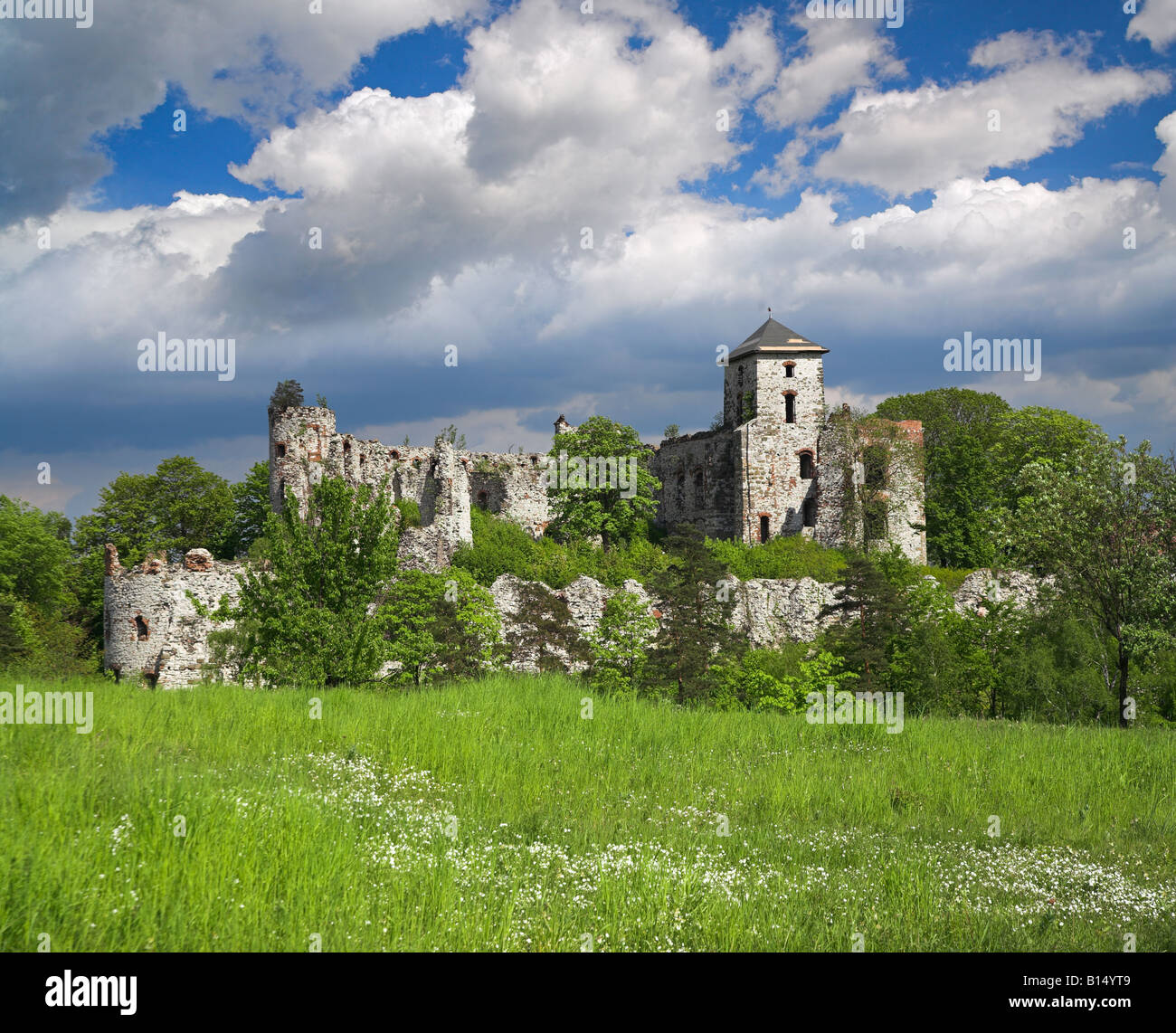 The Rudno Castle in Tenczyn Poland Stock Photo - Alamy