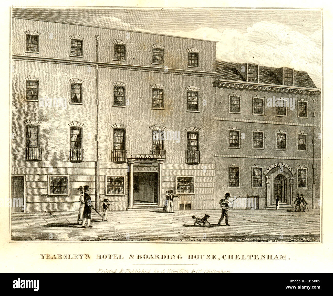 Print of Yearsley's Hotel & Boarding House, Cheltenham from New ...