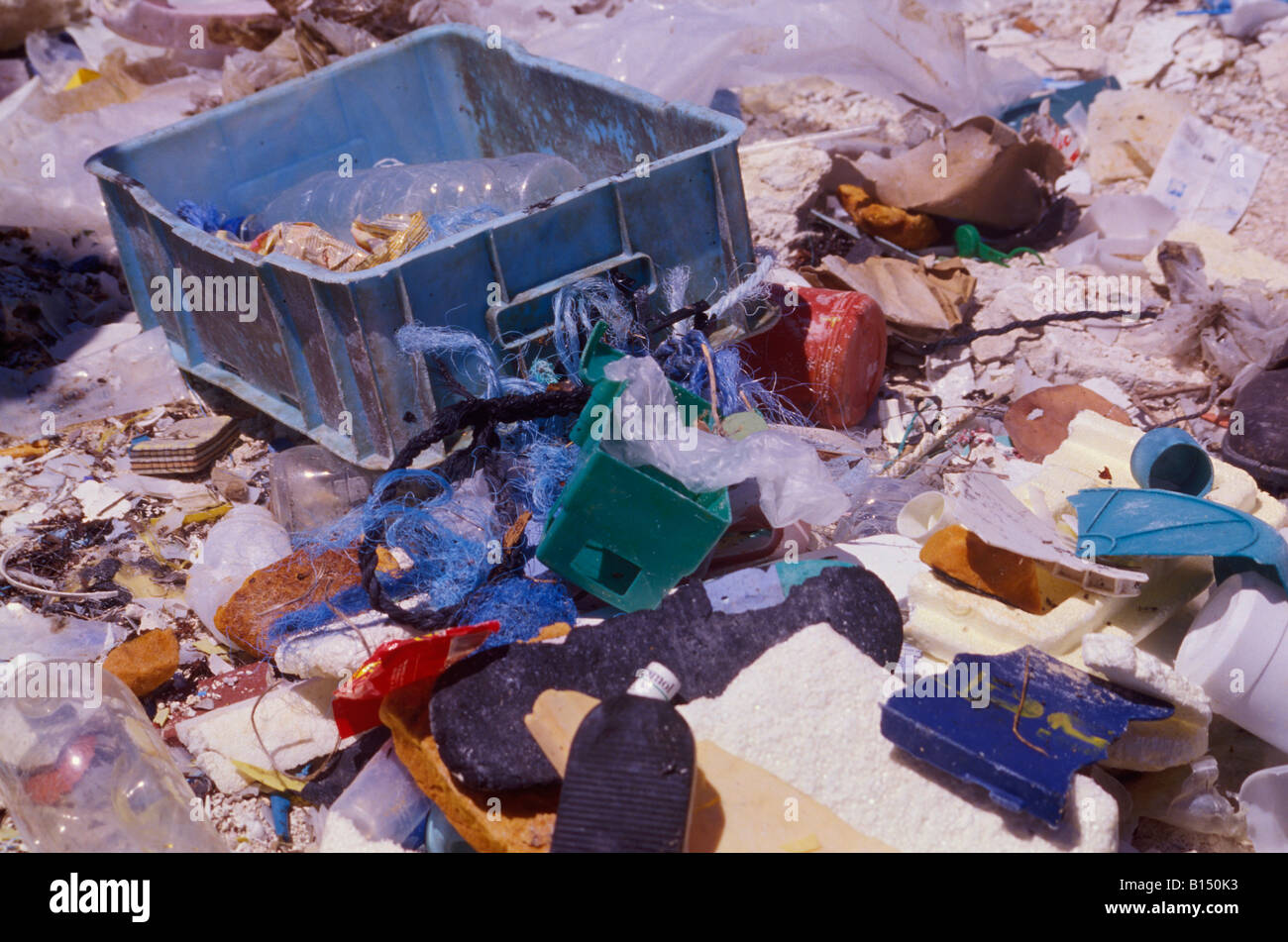 Garbage, trash, ishing nets and floating debris get washed up to the ...