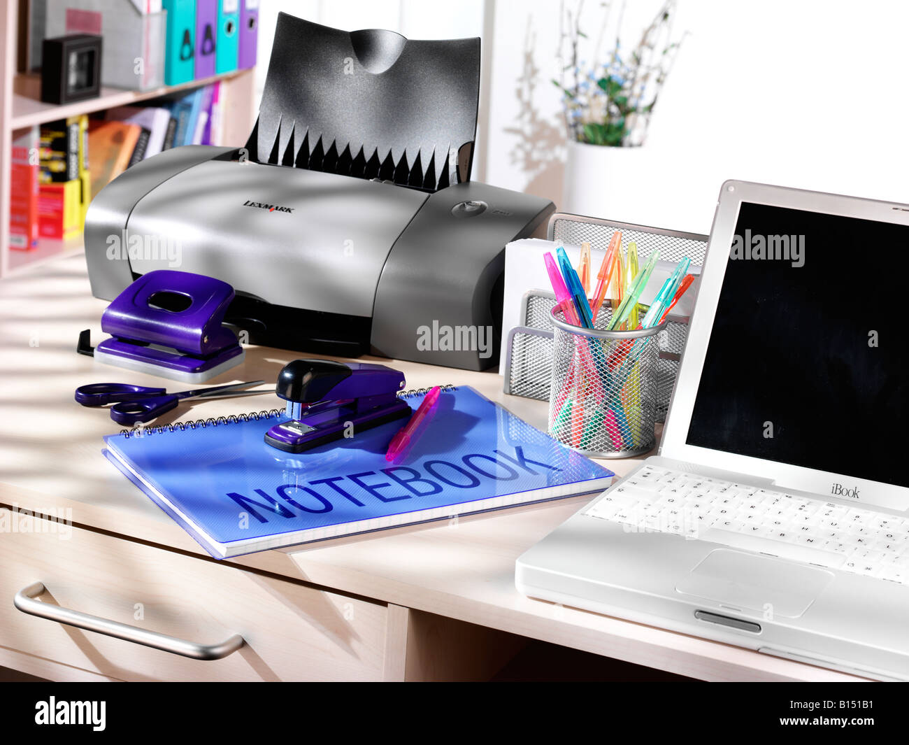 OFFICE DESKTOP SCENE Stock Photo - Alamy