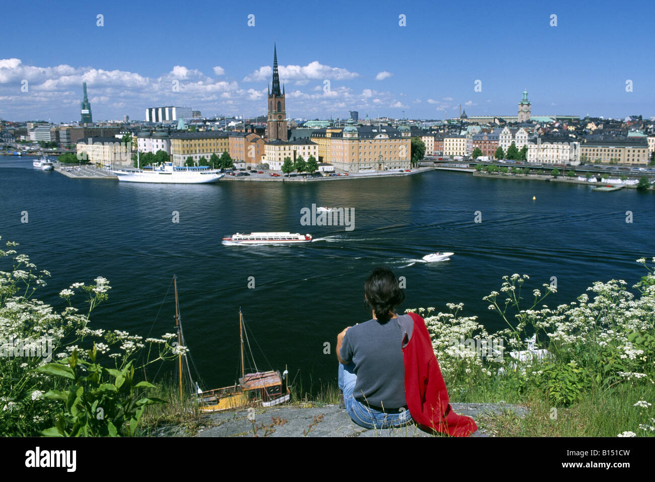 Panoramic view of the Riddarholmen District Stockholm Sweden Stock ...