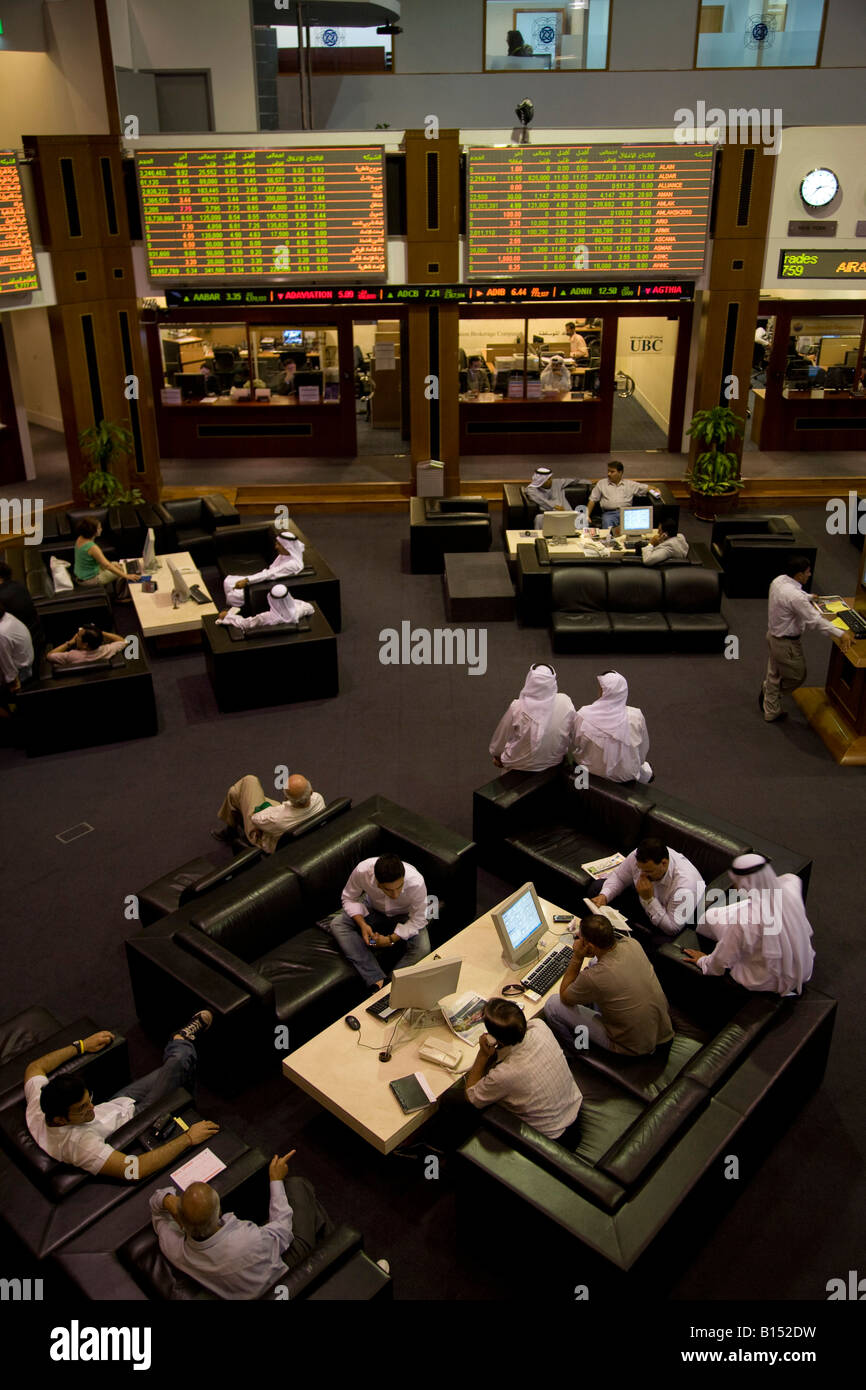 Traders at DFM Dubai Financial Market , Dubai World Trade Centre ...