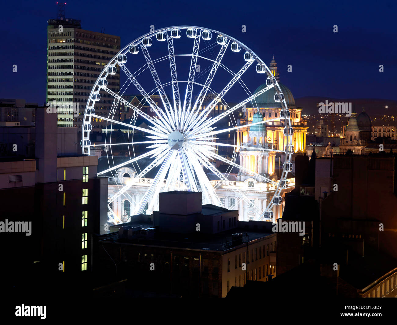 Victoria Square View of Belfast Wheel at Dusk Northern Ireland Stock ...
