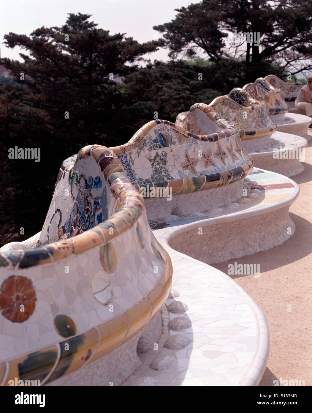 Barcelona, parque Güell, Detail Stock Photo - Alamy