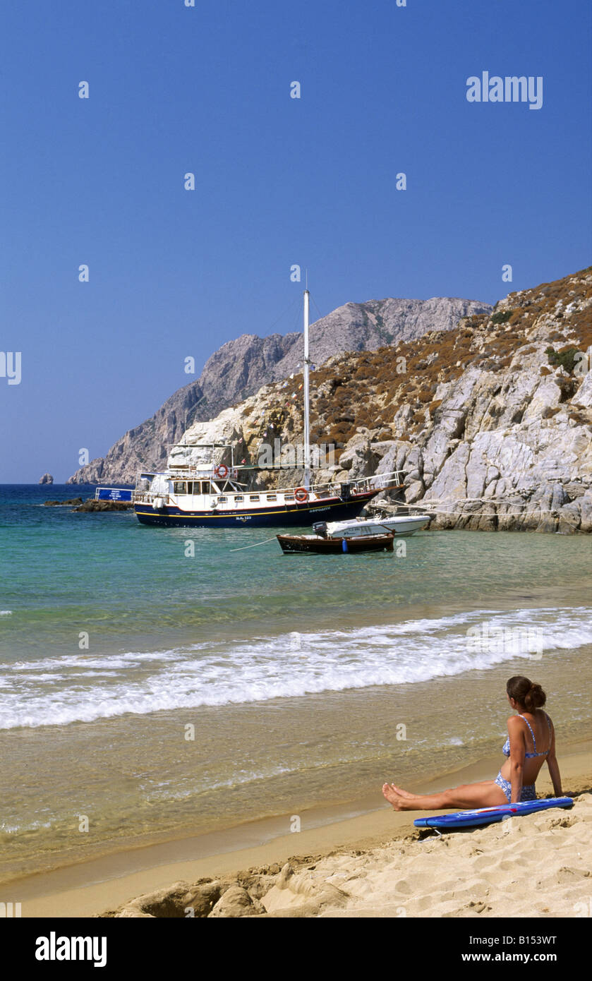 Ormos Stavrou Beach Patmos Island Dodecanese Greece Stock Photo - Alamy