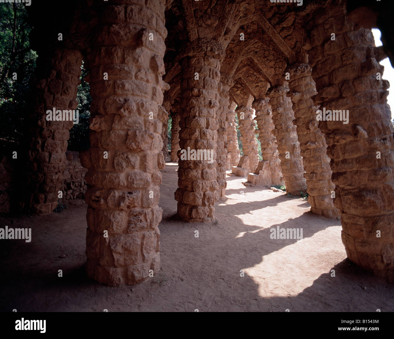 Barcelona, parque Güell, Detail Stock Photo - Alamy
