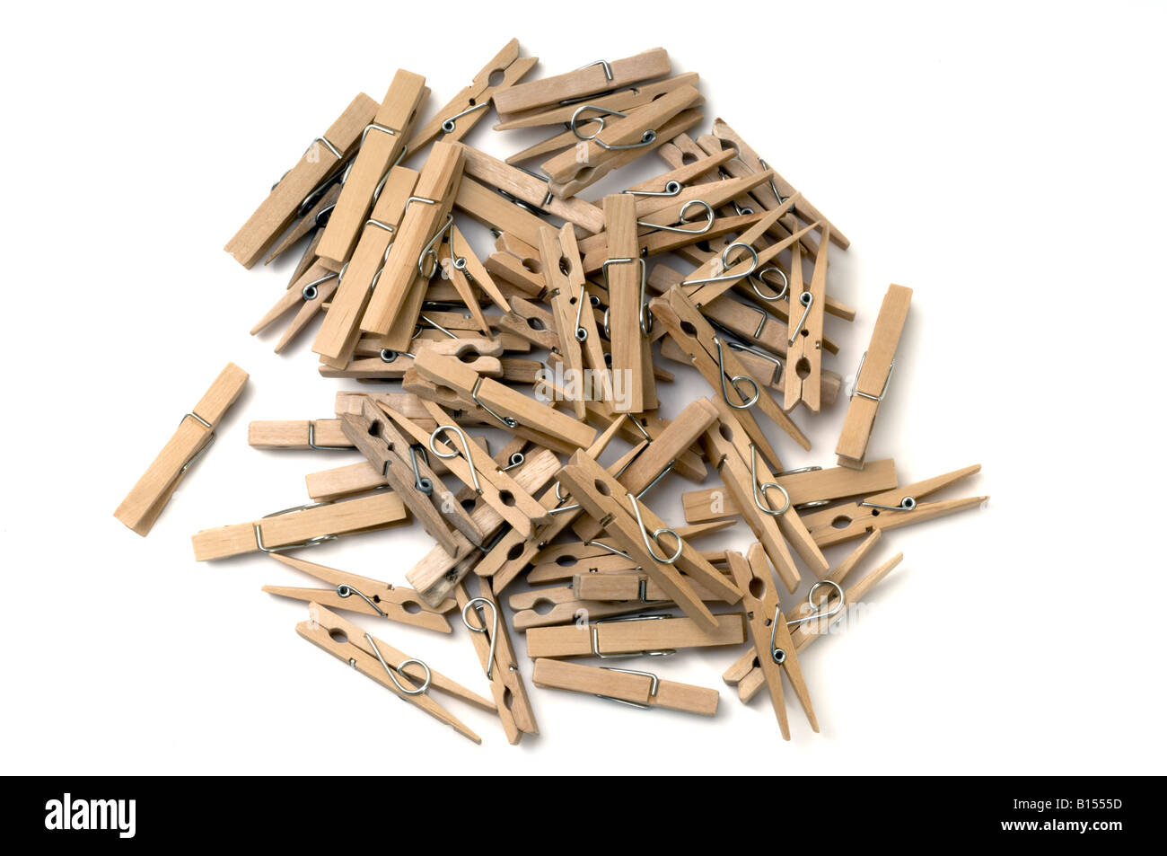 Spring Loaded Pegs Cut Out Stock Images & Pictures - Alamy