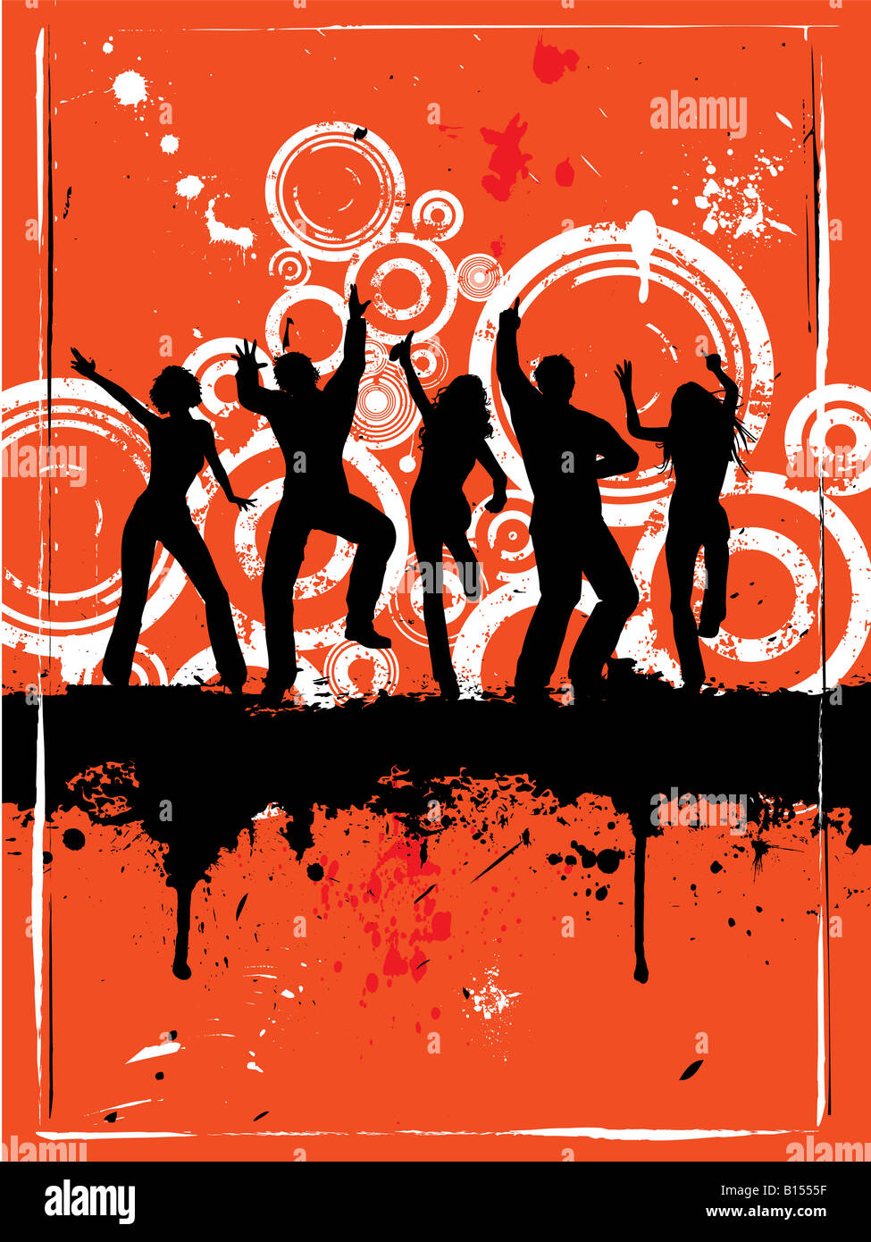 Grunge silhouette party crowd hi-res stock photography and images - Alamy