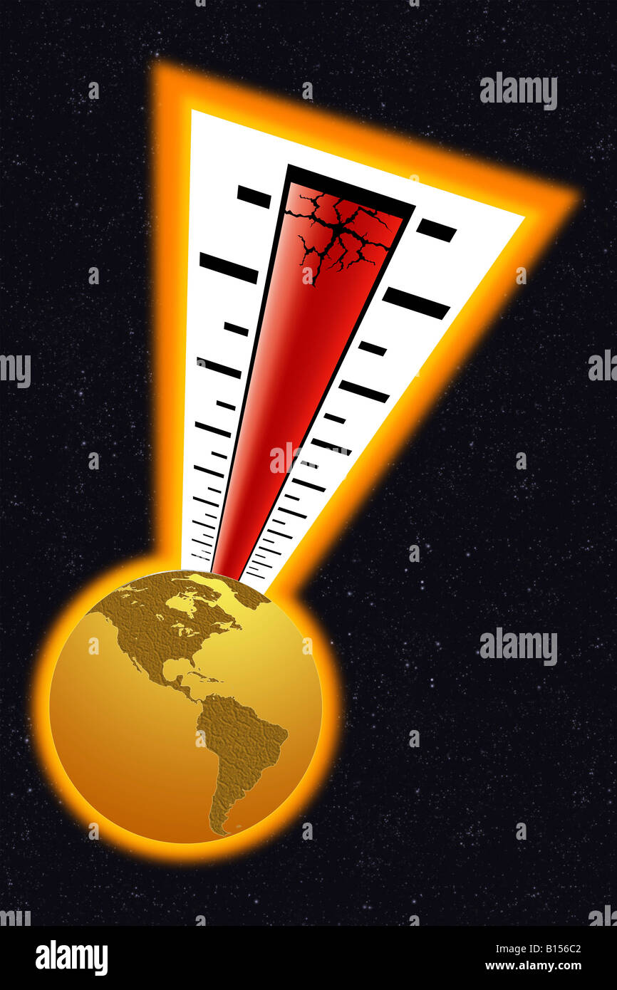 Global warming thermometer illustration hi-res stock photography and ...