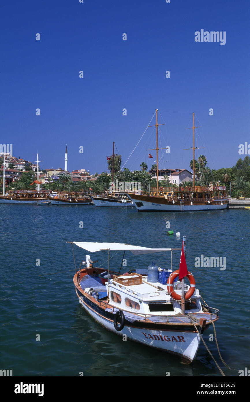 Fishing boats in the port of Alanya Turkish Riviera Turkey Stock Photo ...