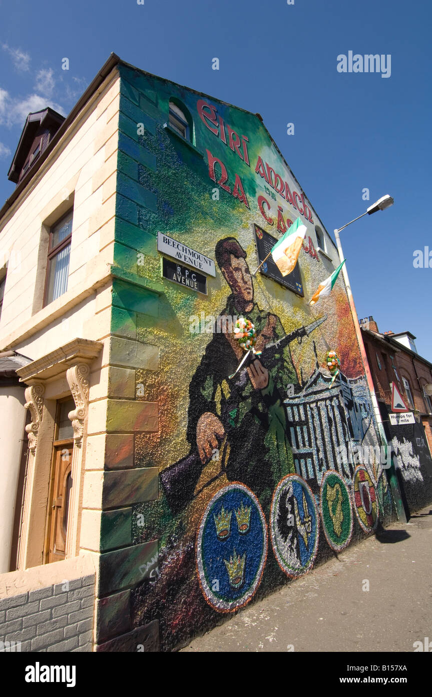 Republican murals Falls Road Belfast Northern Ireland Stock Photo - Alamy