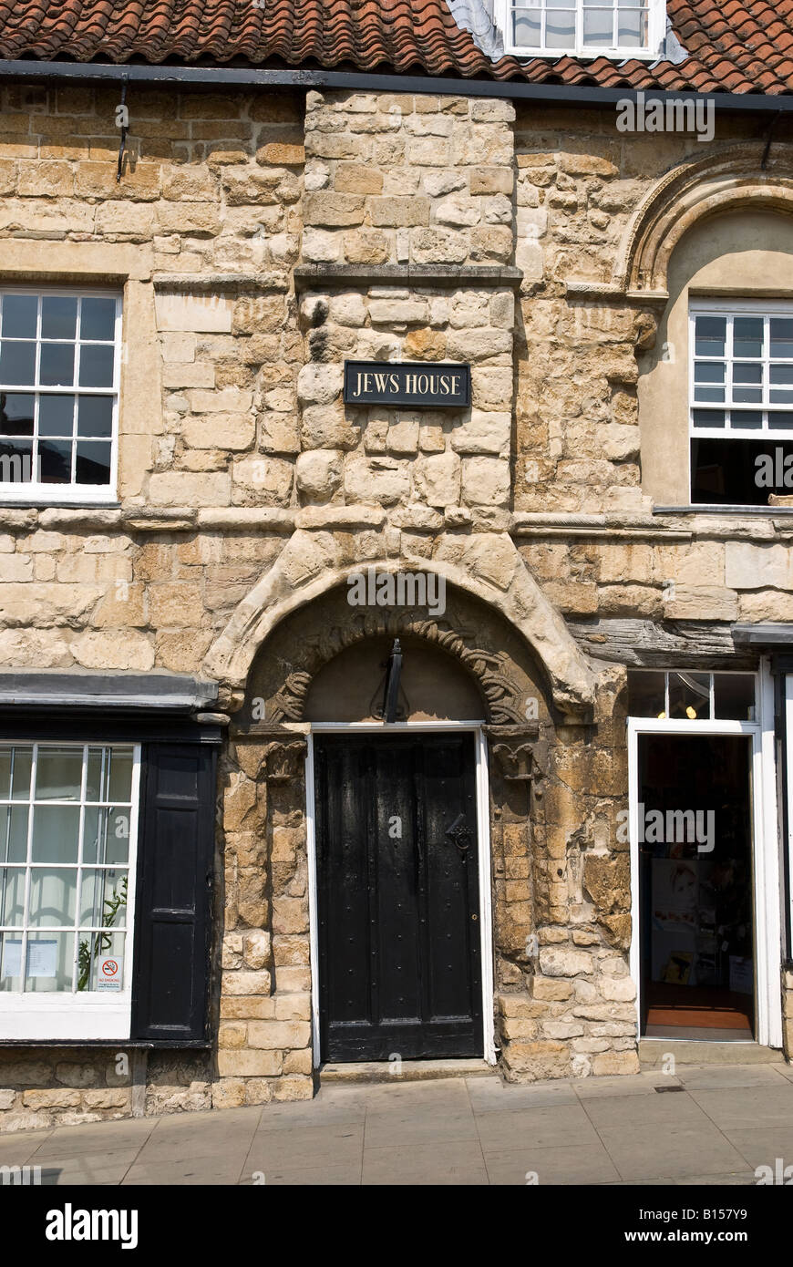 Detail of the Jews House Lincoln UK Stock Photo - Alamy