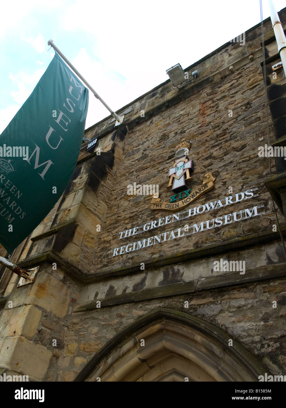 Sign at the entrance to The Green Howards Museum in a former church in ...