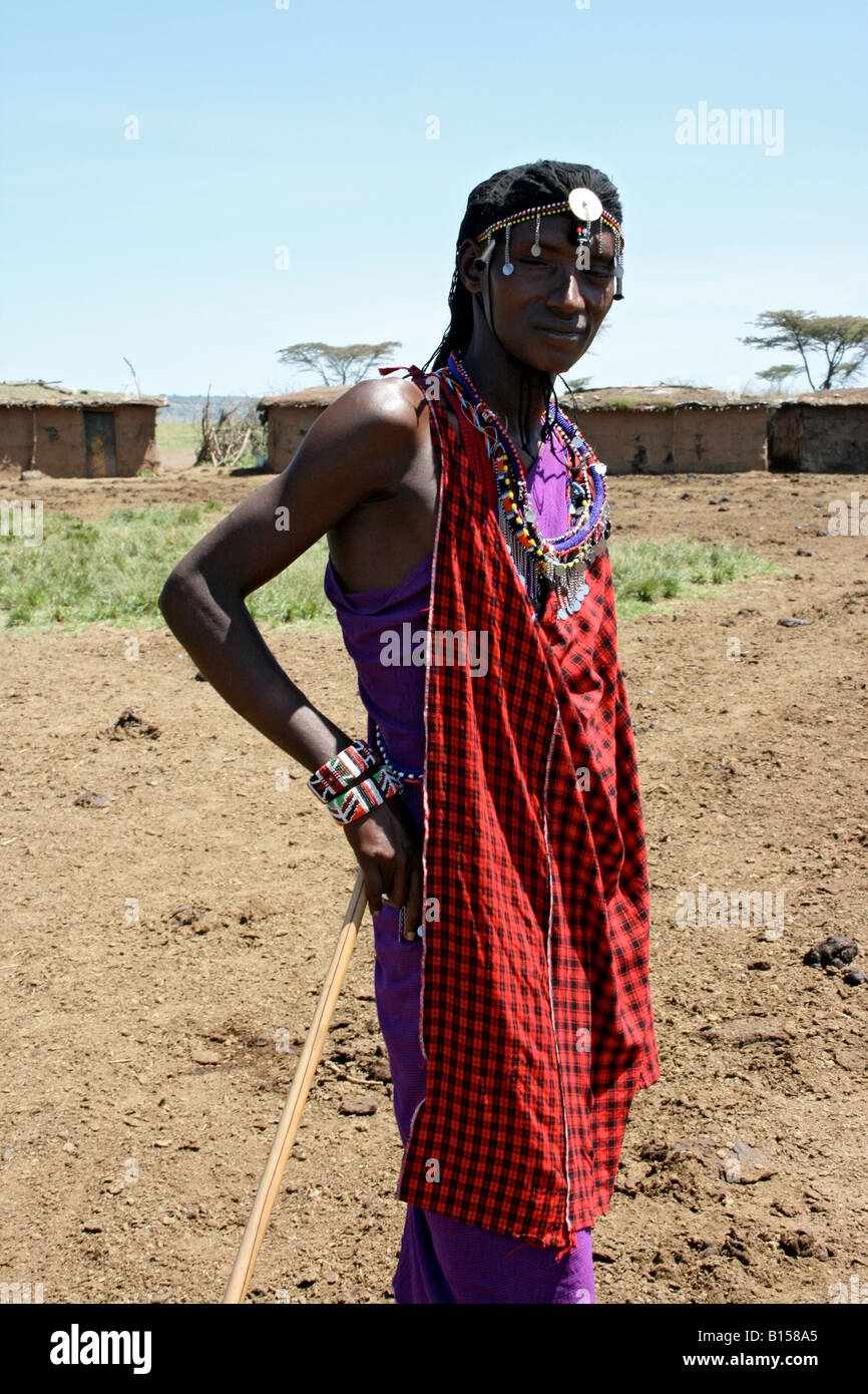 A Masai tribesman close-up Stock Photo - Alamy