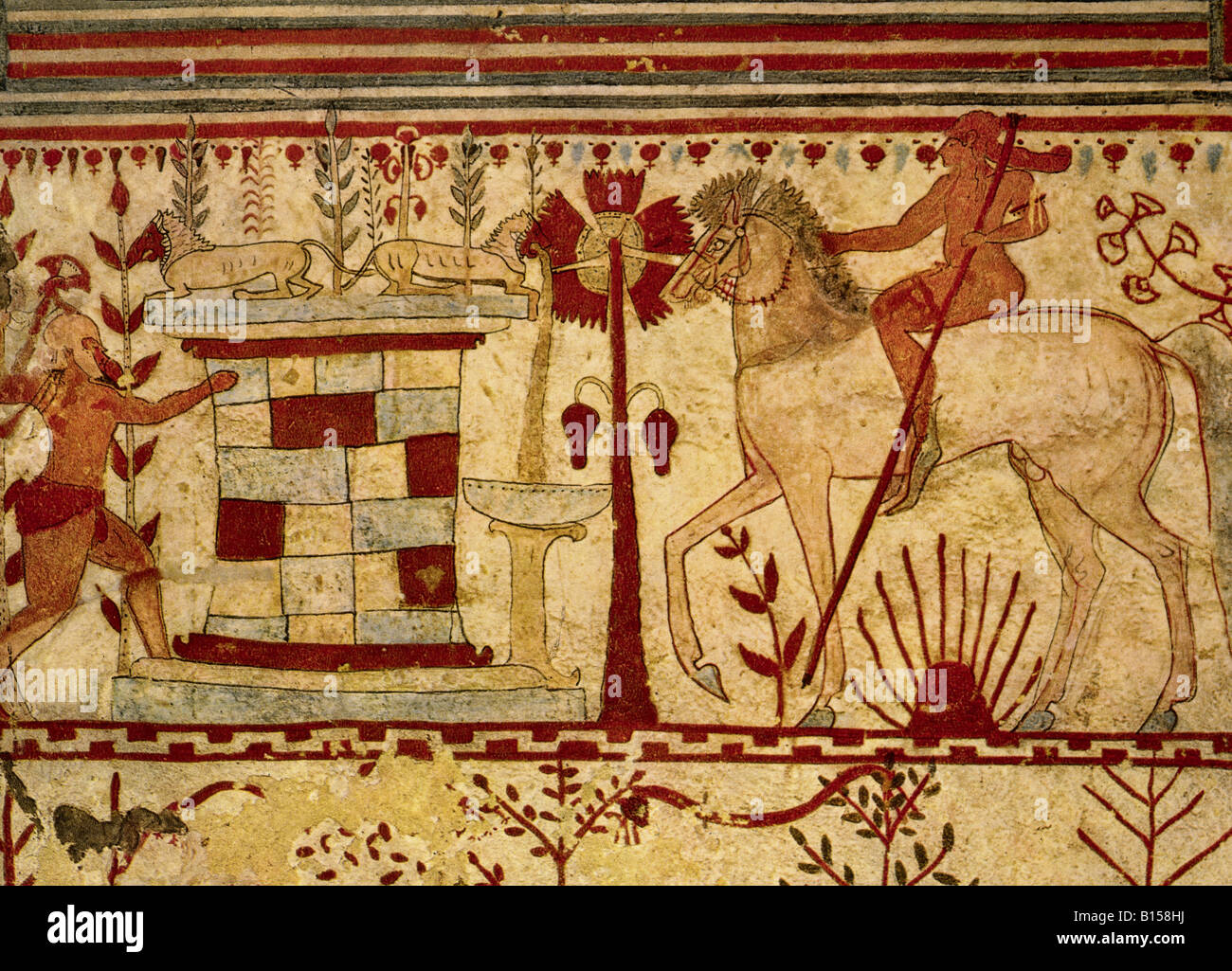 fine arts, ancient world, Etruscans, painting, Achilles ambushing ...