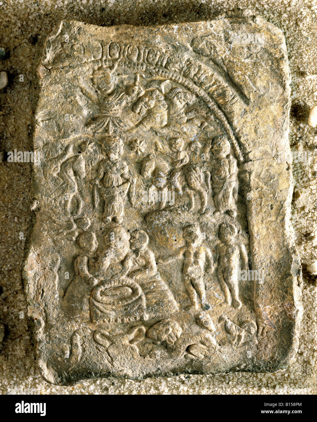 fine arts, ancient world, Roman Empire, relief, scene with deity, lead ...