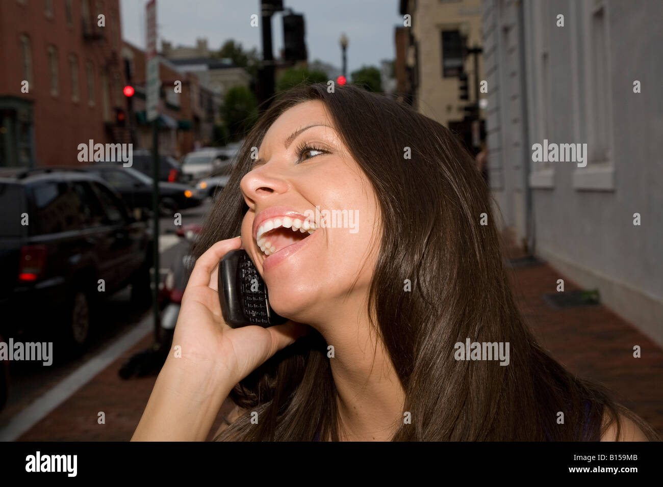 Young woman talking on a mobile phone, Washington DC, USA, MR-6-1-08 ...