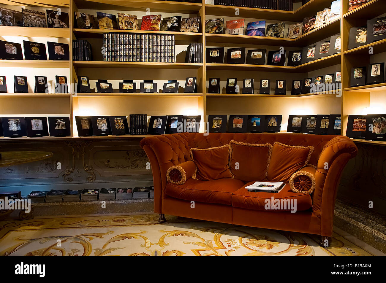 Luxurious sofa in a library Stock Photo - Alamy