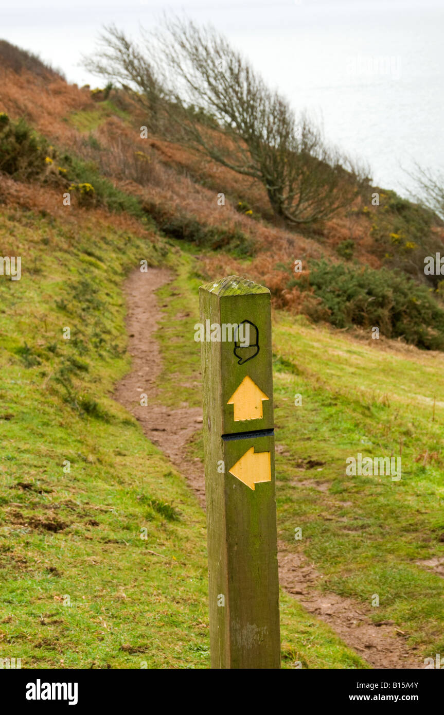 Devon Coast Path Marker Stock Photo - Alamy