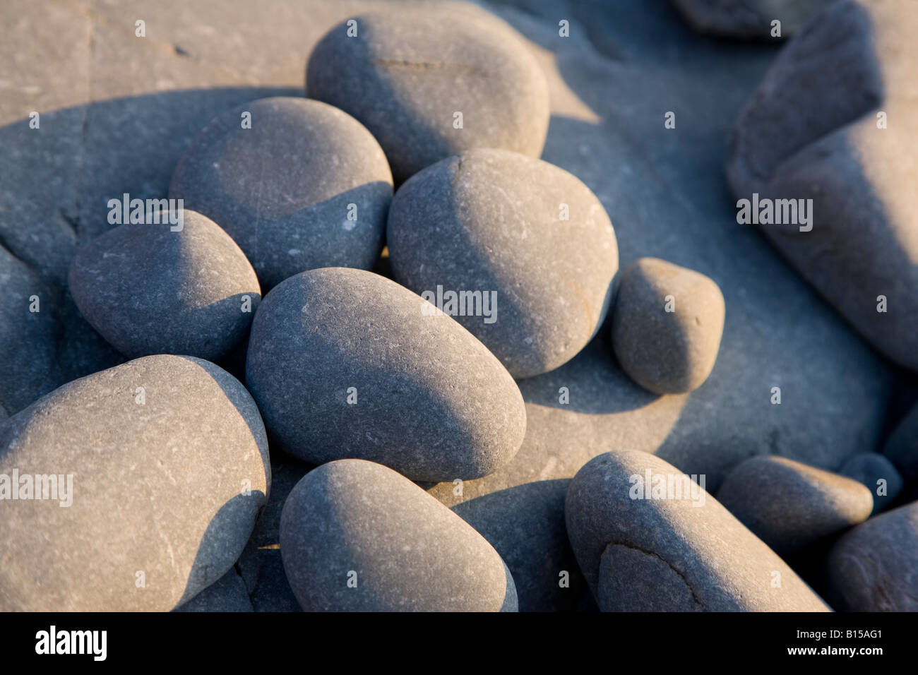 Smooth pebble on the beach of Hartland Quays North Devon Stock Photo ...