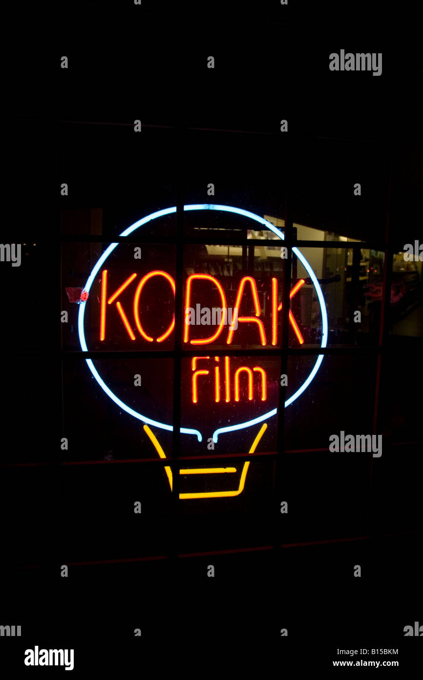 old kodak film neon sign Stock Photo - Alamy