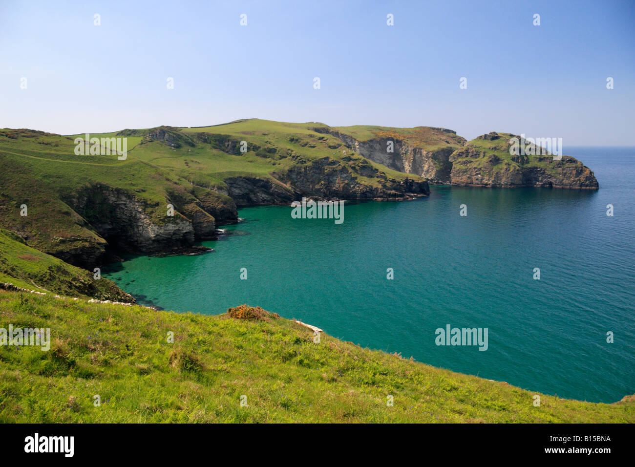 Bossiney Bay from the Boscastle to Tintagel coastal path, Cornwall ...