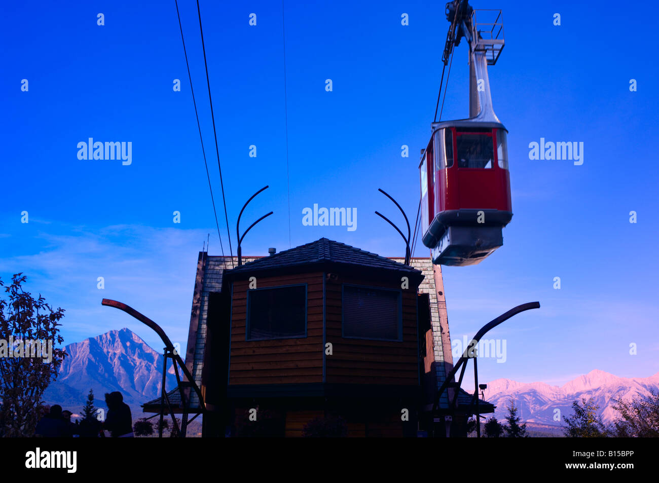 Mountain tramway lift, Jasper National Park, Alberta, Canada Stock ...