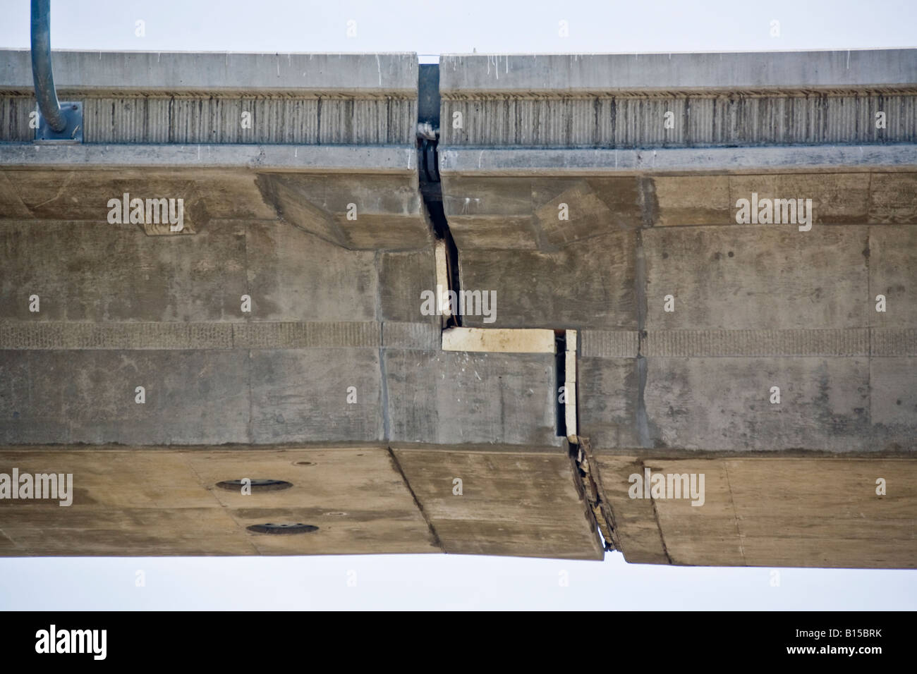 Expansion joint in concrete overhead roadway in Southern California ...
