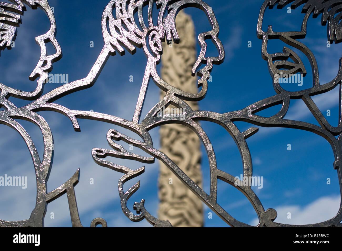 View of The Monolith or Monolitten through a Wrought Iron Gate ...