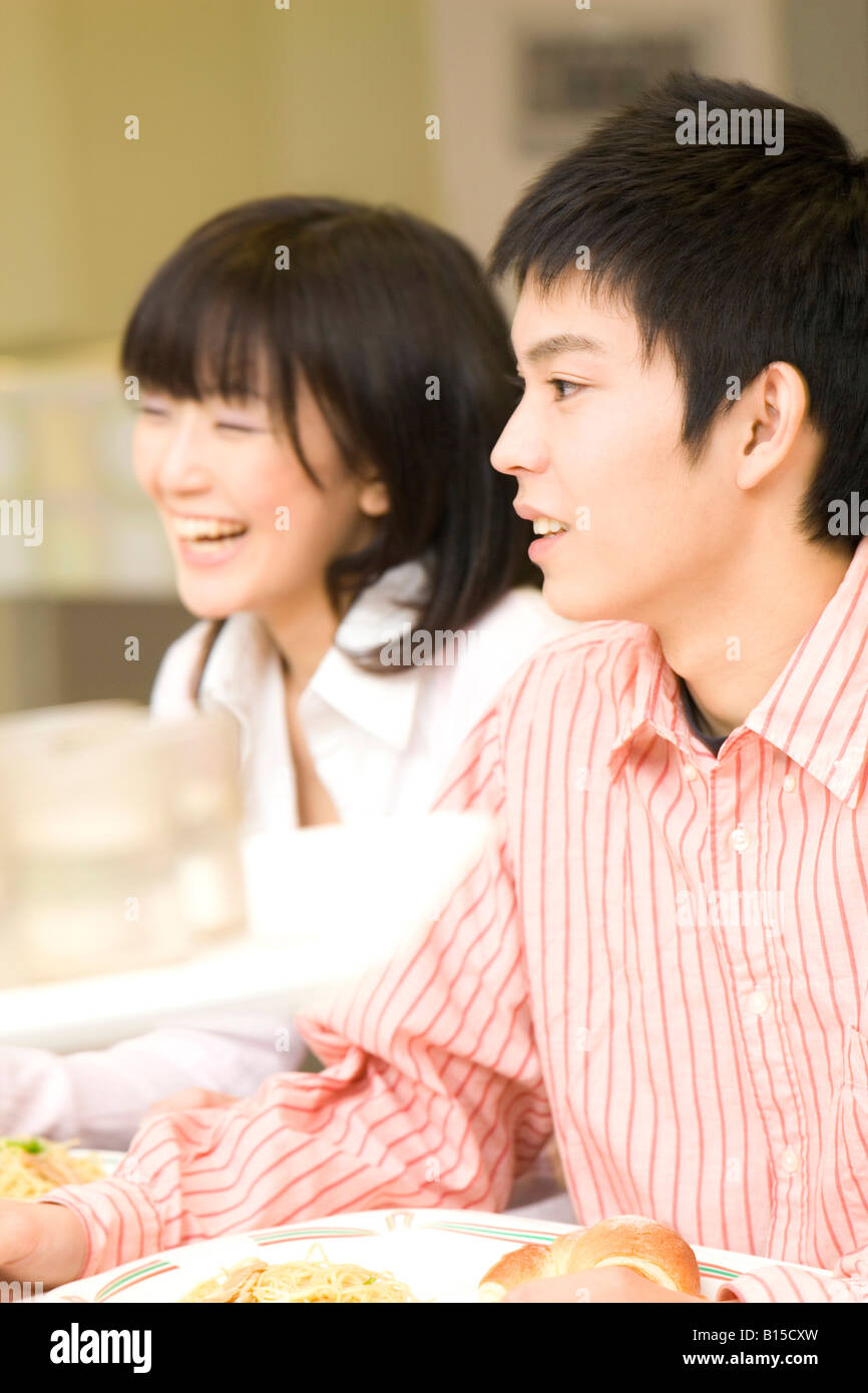 Japanese students having lunch Stock Photo - Alamy