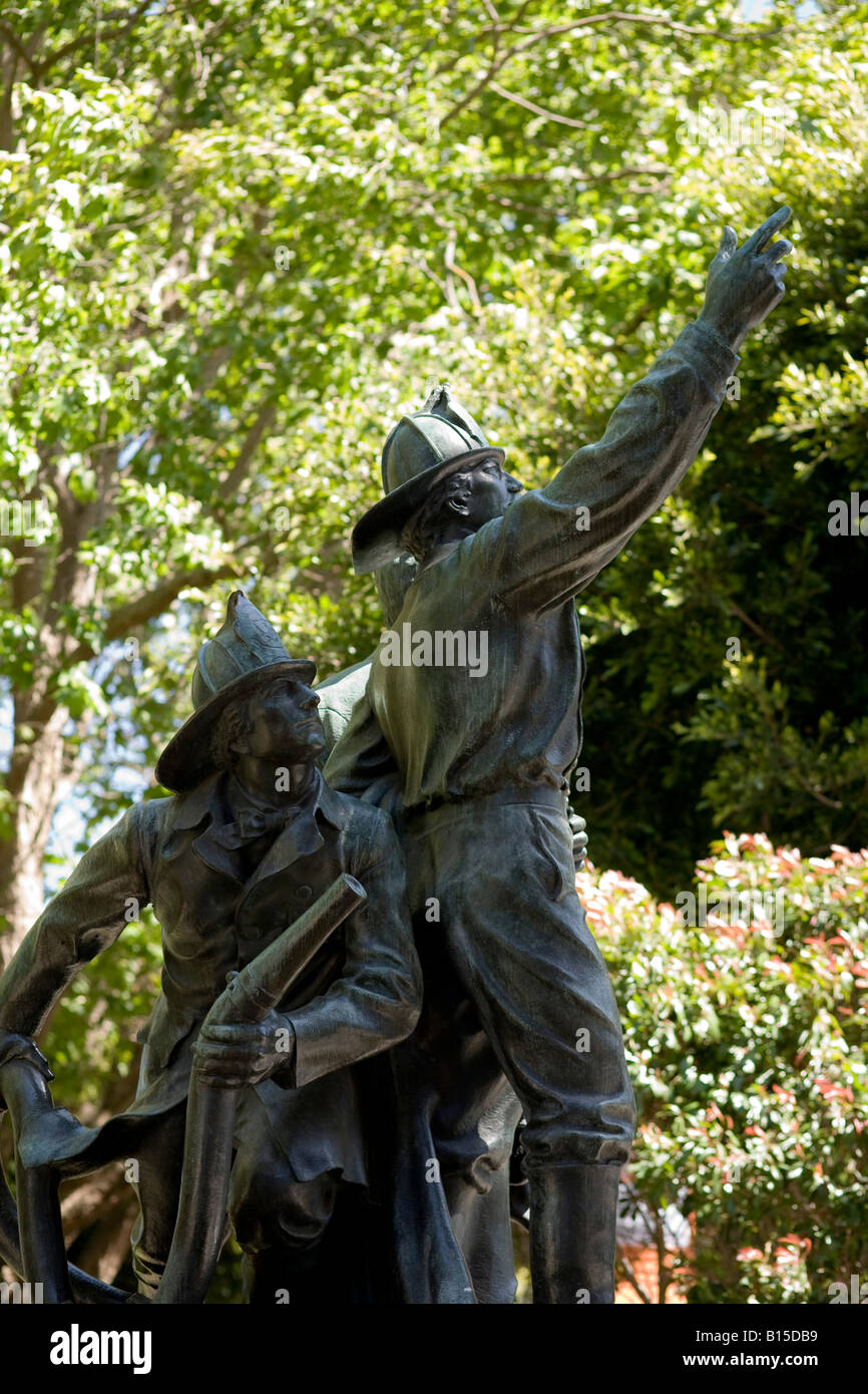 Fire fighter statue in North Beach, San Francisco, USA Stock Photo - Alamy
