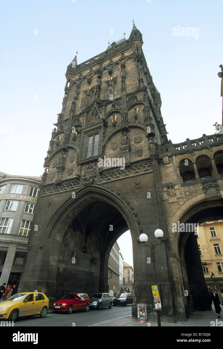 The 65m tall Powder Tower in Prague was built in 1475 under the reign ...
