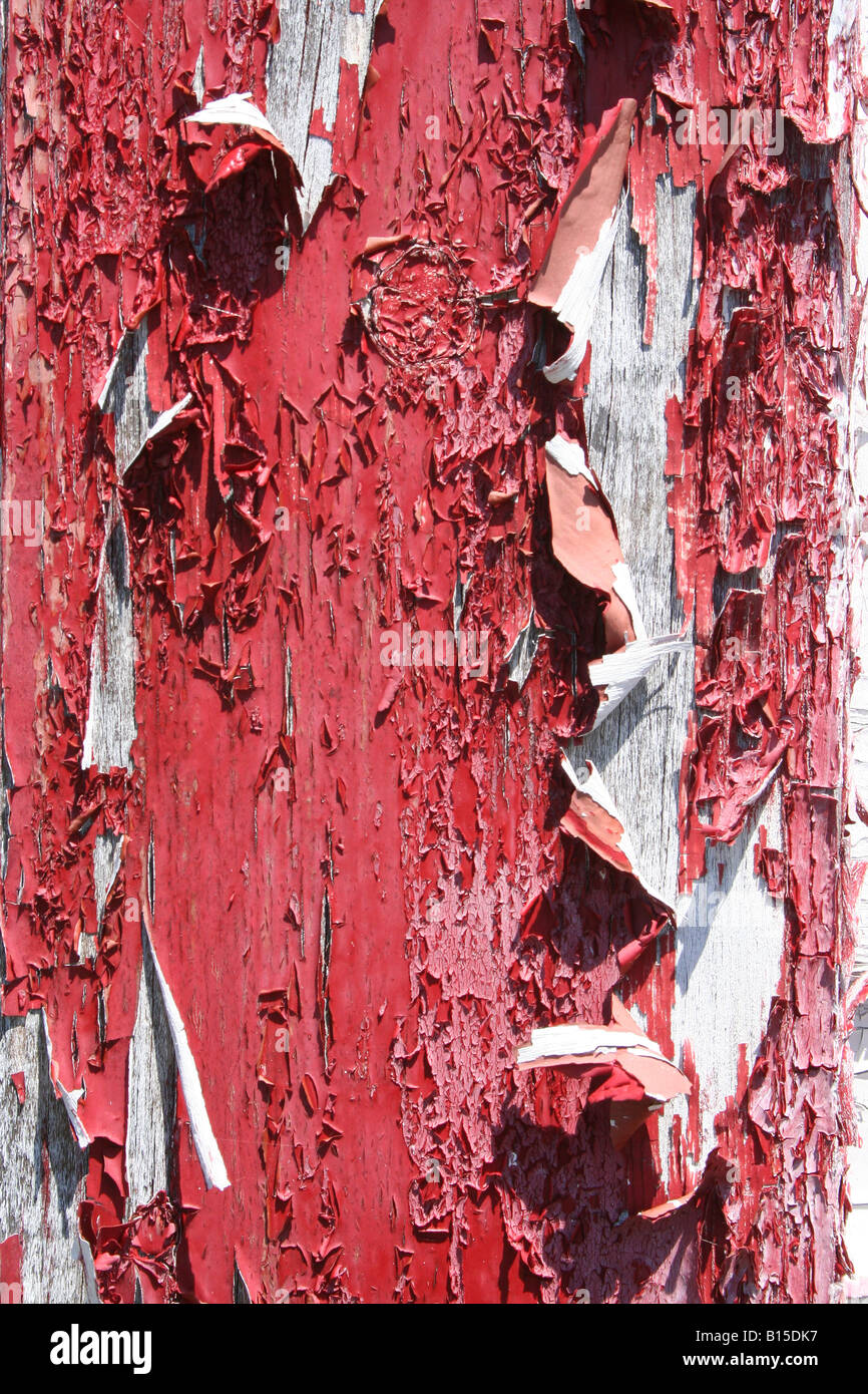 Cracked and peeling red paint Stock Photo - Alamy
