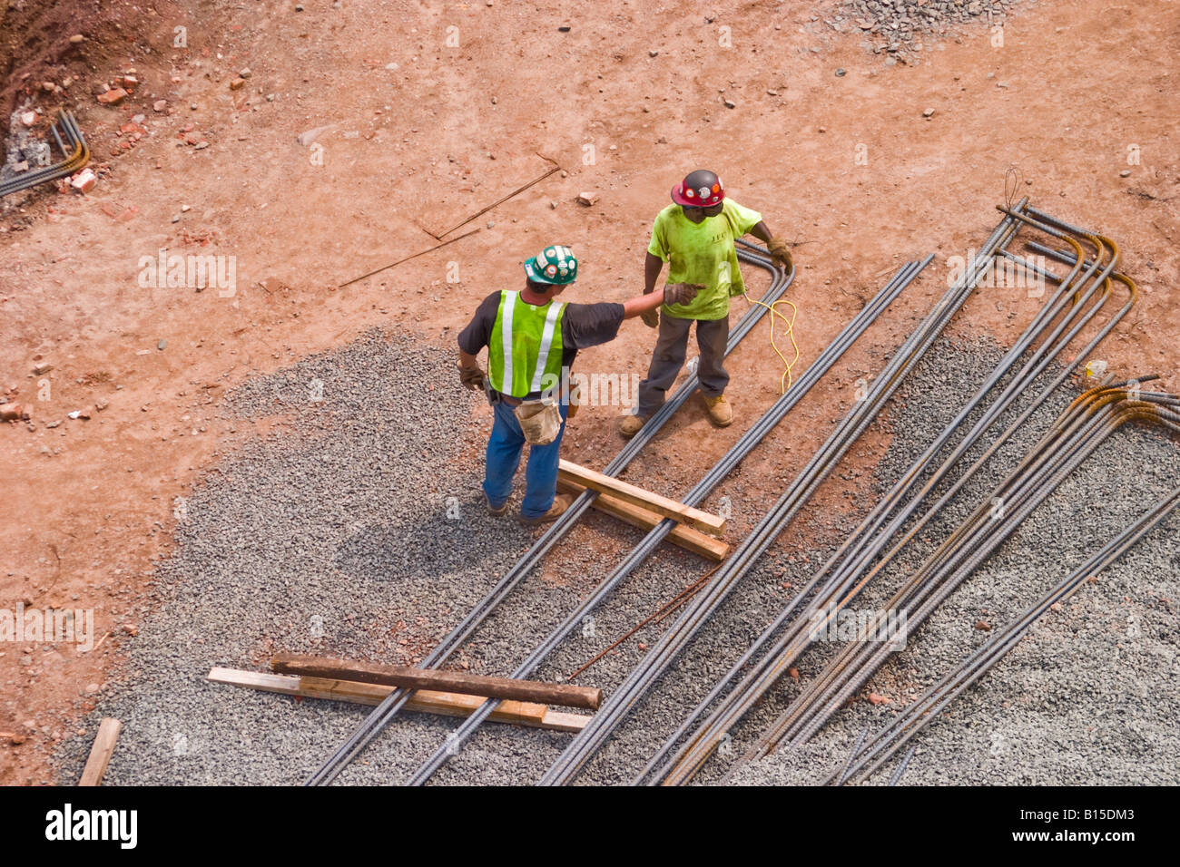 Workers at a construction site in Hartford Connecticut USA Stock Photo ...